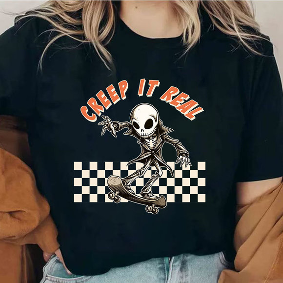 Gildan | Shirts | Jack Skellington Creep It Real Vintage Halloween ...